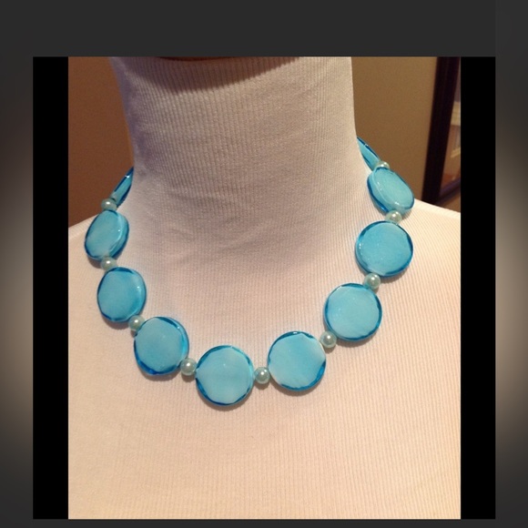 Jewelry | Light Blue Translucent Stone Necklace | Poshmark